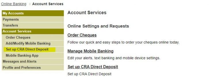 CRA Direct Deposit - Westoba